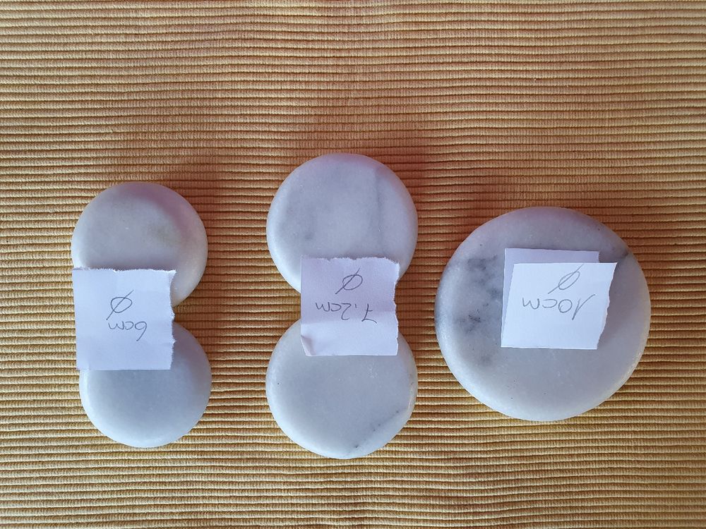 5 Cold Stones für Hot and Cold Stone Massage - Marmorsteine (Gebraucht ...