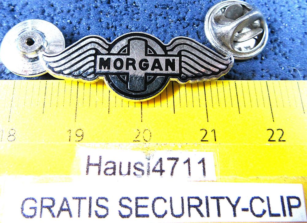 MORGAN BRITISH-CAR LOGO PIN ENAMEL TOP-QUALITÄT 30mm SILBRIG (Gebraucht ...