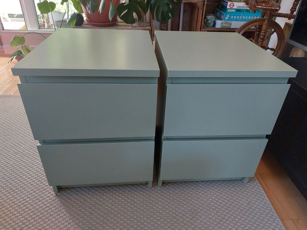 2 light green Malm bedside cabinets | Kaufen auf Ricardo