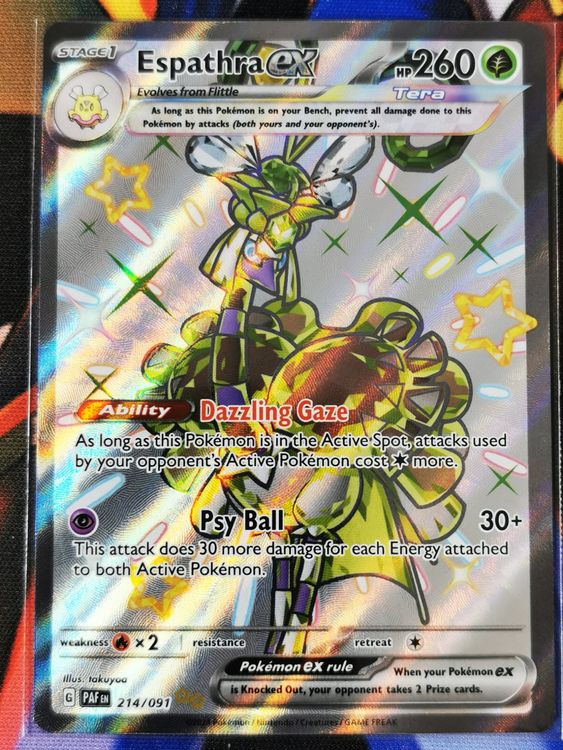 Pokemon Espathra EX 214/091 Shiny Paldean Fates EN (Neu (gemäss ...