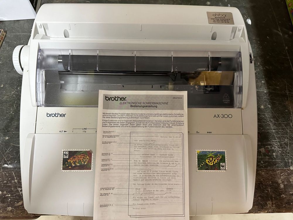 Schreibmaschine Brother AX-300 | Kaufen auf Ricardo