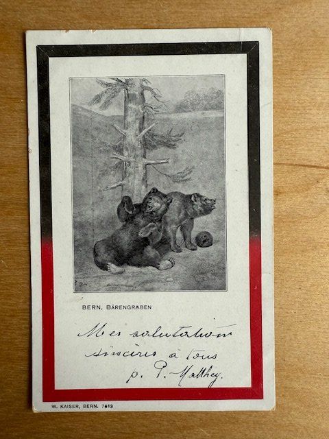 Antike Postkarte, Bärenkarte Kaiser Bern, Bärengraben (Gebraucht) in Basel für CHF 15 – mit ...