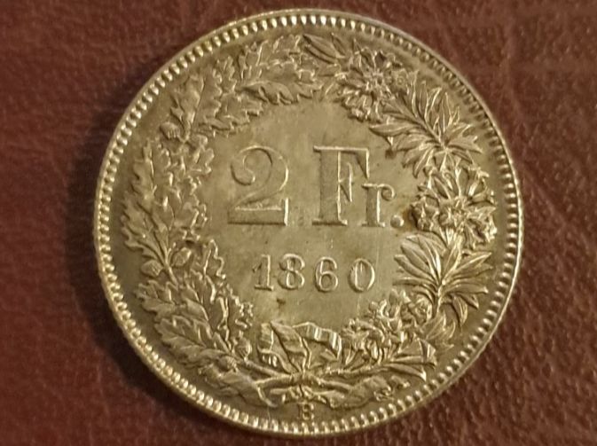2 Franken 1860 Silber - In aussergewöhnlicher Erhaltung!! (Neu (gemäss Beschreibung)) in Biel ...