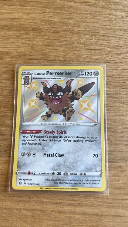 Pokémon Shiny Galarian Perrserker | Kaufen auf Ricardo