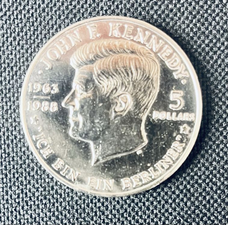 Gedenkmünze John F. Kennedy „Ich bin ein Berliner“ –5 Dollar (Gebraucht ...