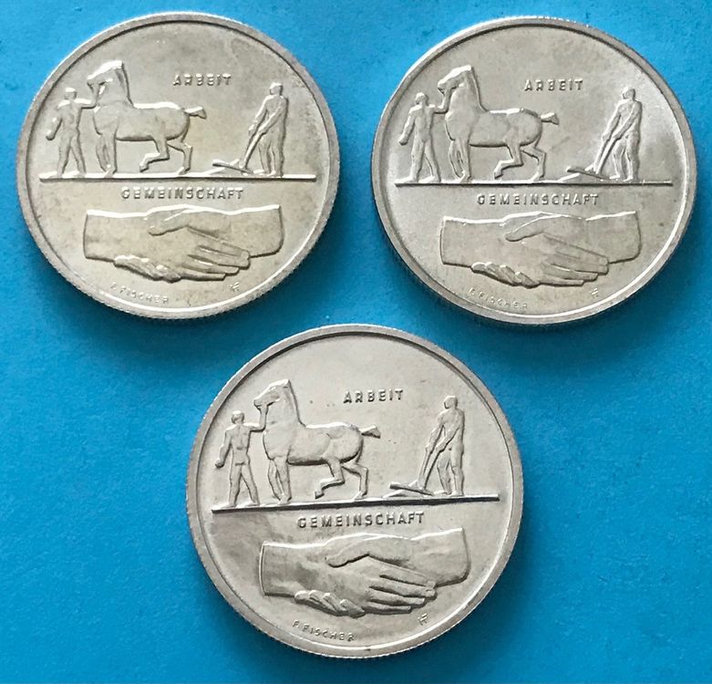 3 Schweizer Silber 5 Franken-Gedenkmünzen LANDI, Zürich 1939 | Kaufen auf Ricardo