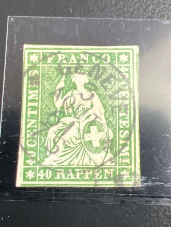 1 timbre oblitéré Strubel 26 G 1857 selon photo (Gebraucht) in Charmey ...