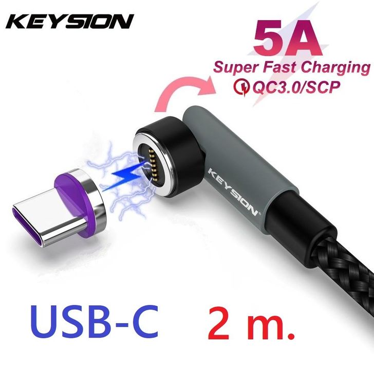 2m. Magnet kabel KEYSION Type-C USB-C 5A 7pin Schnellladung (Neu ...