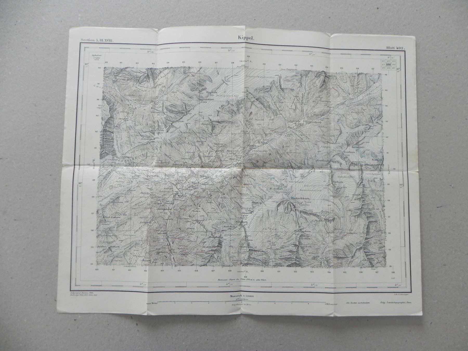 Landkarte Siegfried Kippel VS 1935 Ferden Blatten Wiler Ried (Gebraucht ...