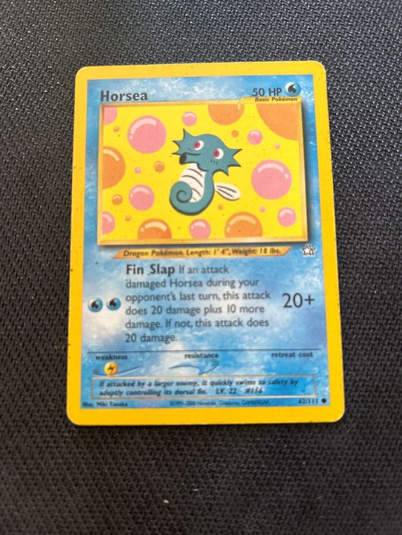 Pokemon card,Horsea Neo genesis 2000 62/111 | Kaufen auf Ricardo