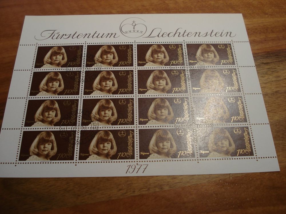 Liechtenstein 1977, Bogen Prinzessin ET-o (Gebraucht) in Niederwil AG für CHF 1 – mit Lieferung ...