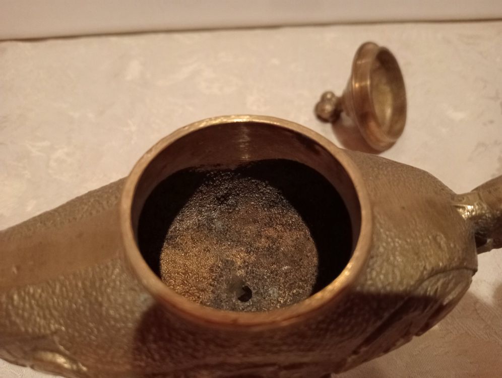 Messing Öl -Lampe Aladin Style 590 Gramm verziert Handarbeit | Kaufen auf Ricardo