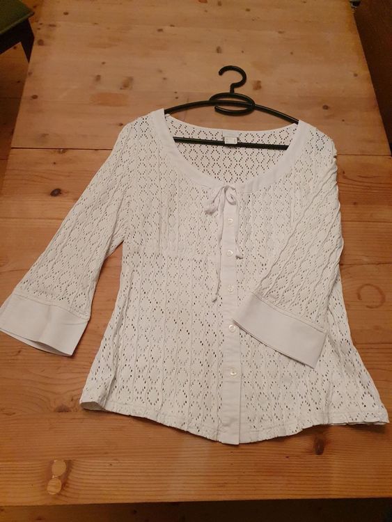 Damenbluse AlbaModa weiss, Lochmuster 40 | Kaufen auf Ricardo