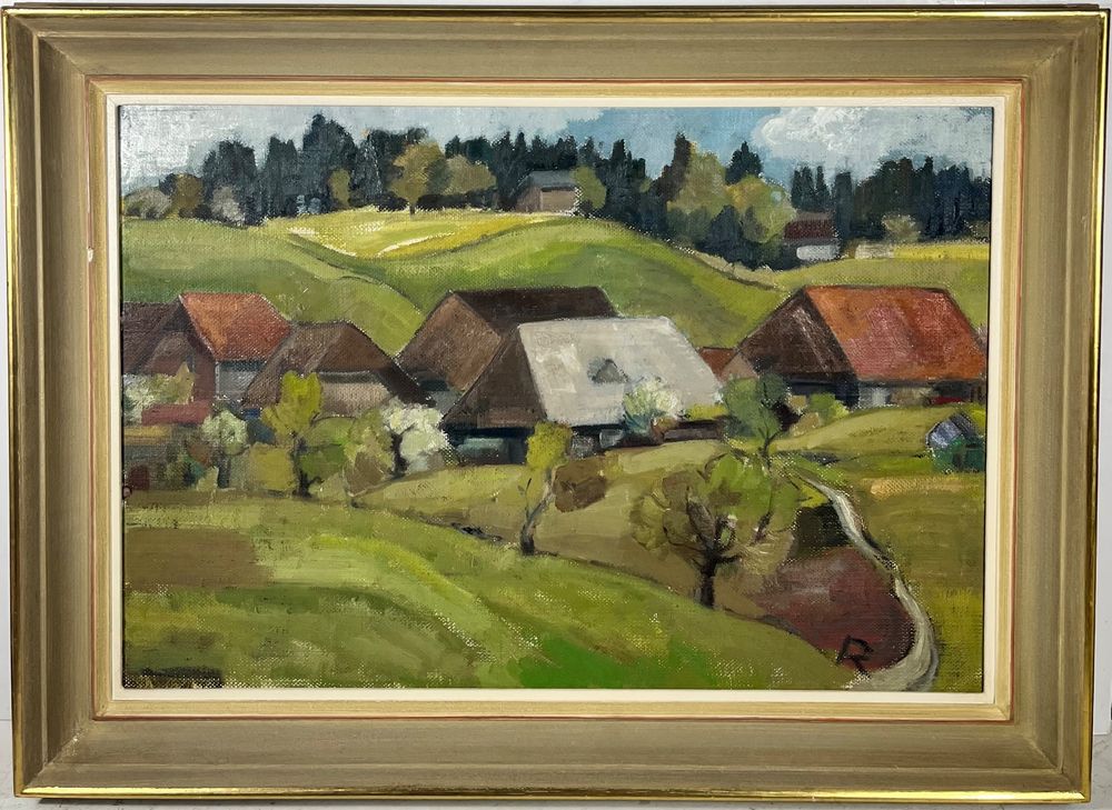 Grosse Dorf Ansicht Gemälde, Monogrammiert (Gebraucht) in Root für CHF 19 – mit Lieferung auf ...