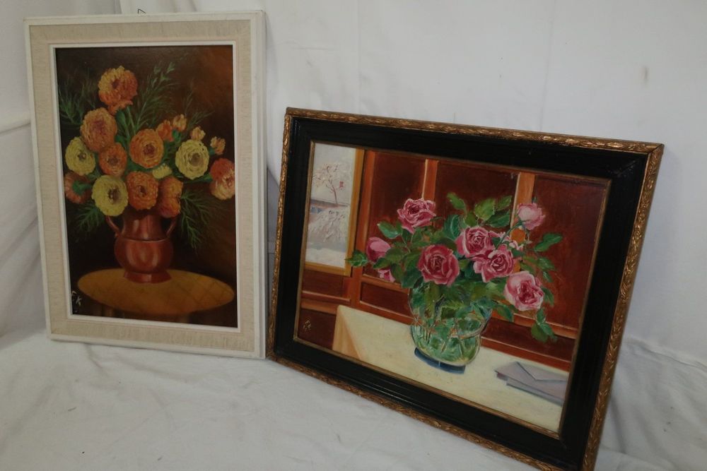 Stilleben, 2 Stk., Blumen, dekorativ, Kunst, signiert, ab1Fr (Gebraucht) in Pfeffikon LU für CHF ...