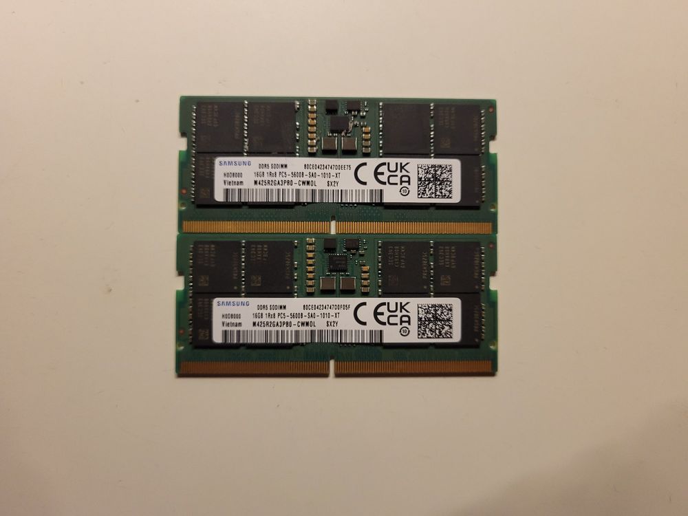 Samsung 32GB (2x16) DDR5 5600 MHZ Laptop Ram (Gebraucht) in ...