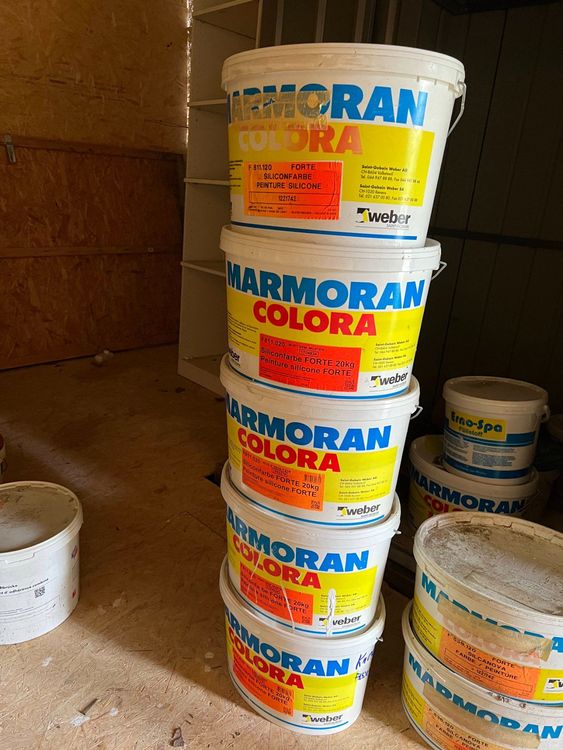 Marmoran Colora Siliconfarbe FORTE 5 Eimer a je 20 kg (Gebraucht) in ...