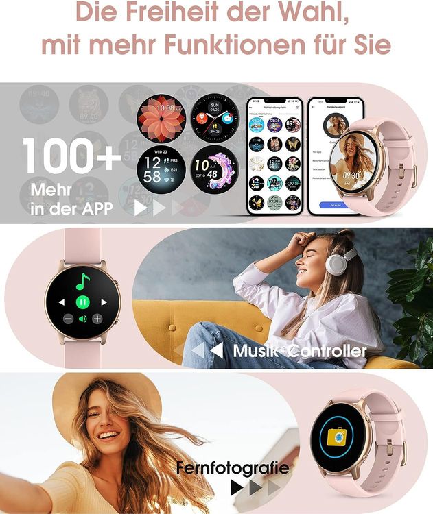 Smartwatch Touchscreen Fitnessuhr Damen Wasserdicht Sportuhr (Neu und originalverpackt) in ...
