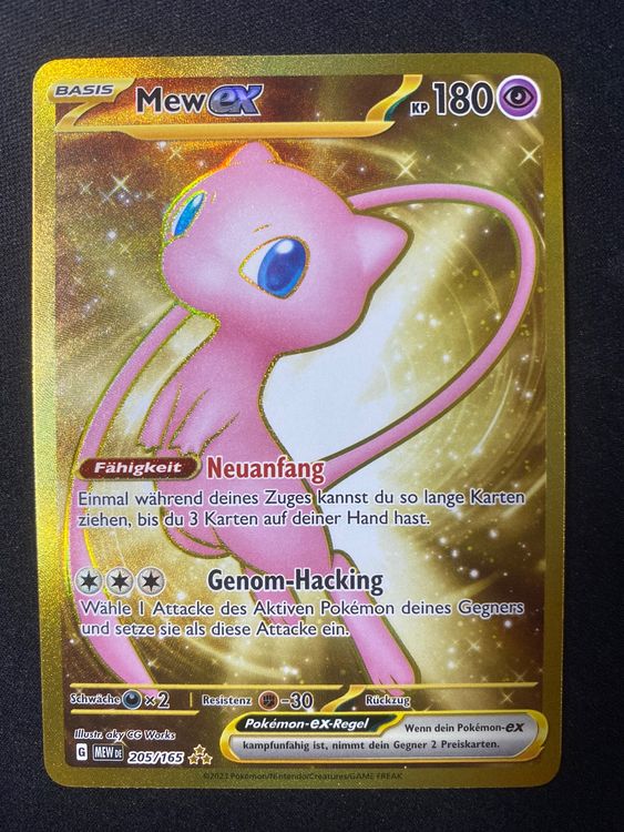 Mew ex 205 Gold - Secret Rare - MEW 151 - DE (Neu (gemäss Beschreibung ...
