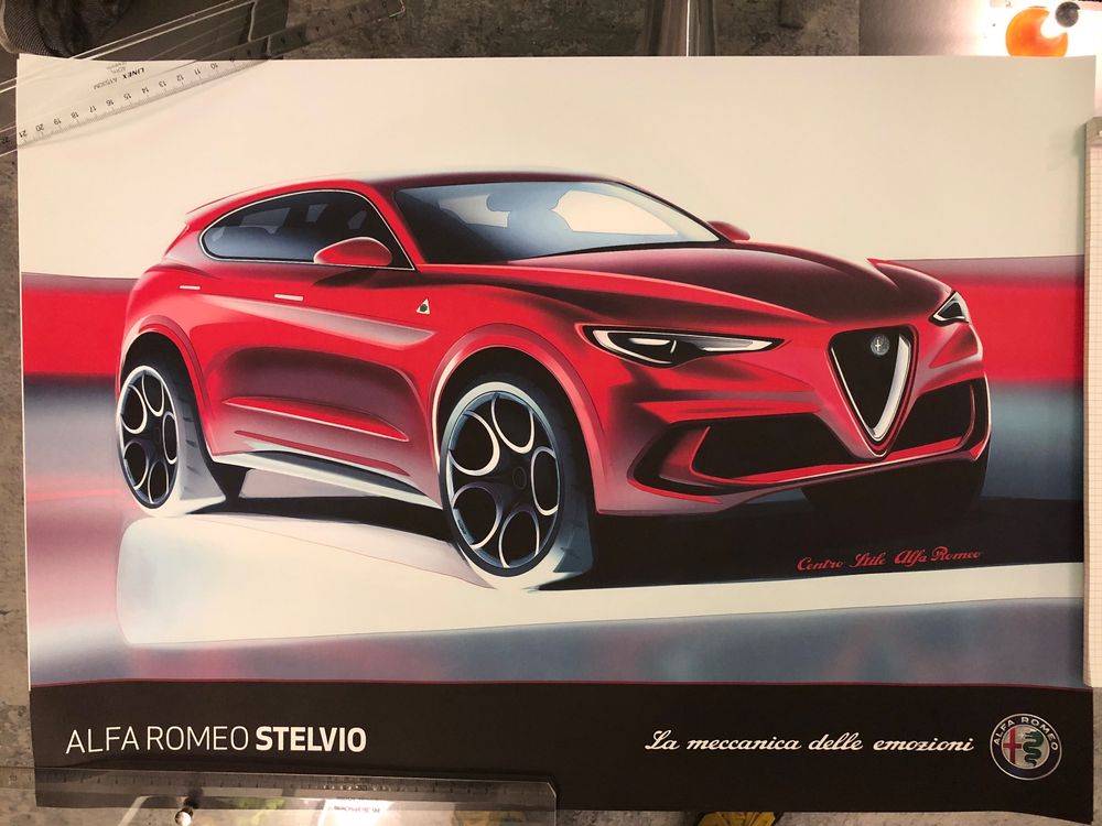 Alfa Romeo Stelvio Design zwei Poster, limitiert in AR Rolle (Gebraucht ...