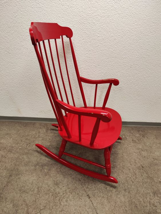 Vintage Schaukelstuhl Sessel Rocking chair rot (Gebraucht) in Toffen ...
