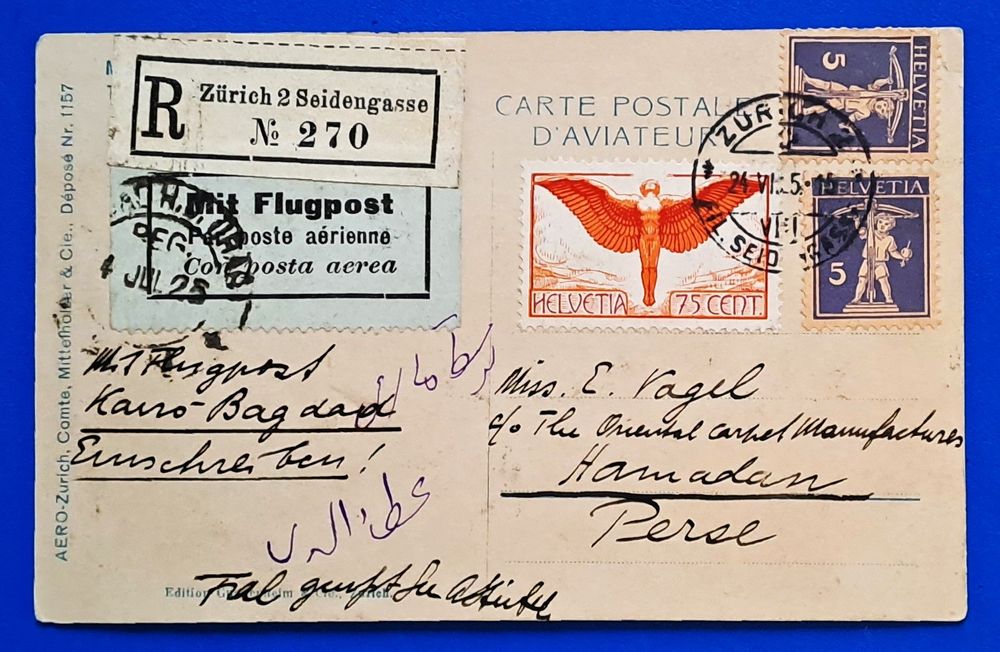 FREMDE FLÜGE AB CH: KAIRO-BAGHDAD FF 22.2 RAF z. bis 1925/26 (Gebraucht ...