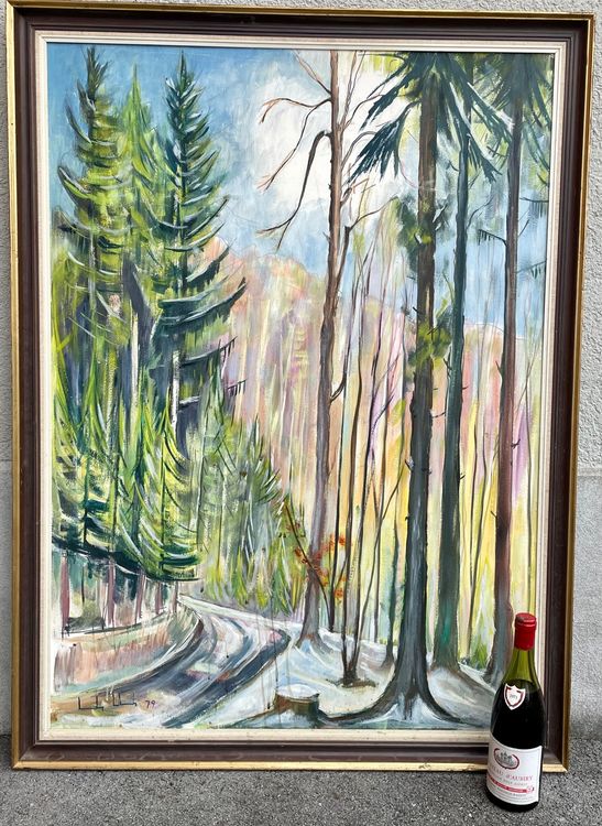Sinischa Christen (1922-2007) Grosses Waldweg Gemälde (Gebraucht) in ...