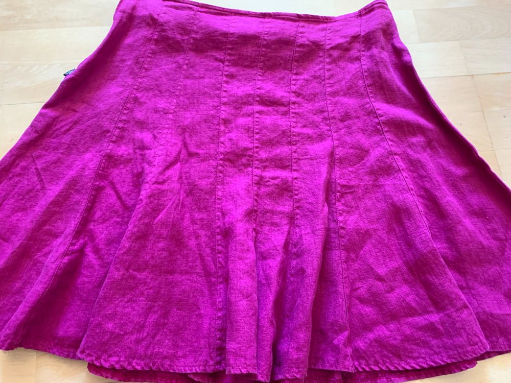 Colora Damen Rock Gr. XL, 100% Leinen, Dunkelpink, NEU (Neu und ...