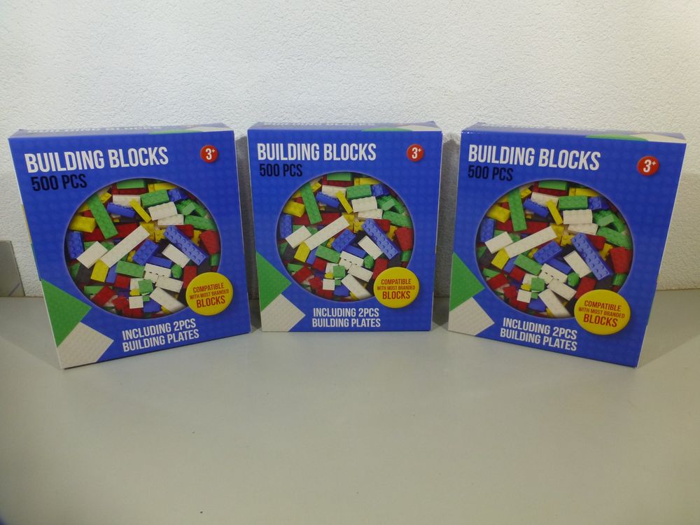 3 Pack 1500 Stk. Klemmbausteine Building Blocks ca. 3 kg (Neu und ...