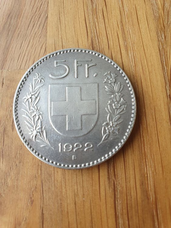 5 Franken 1922 SS -VZ | Kaufen auf Ricardo