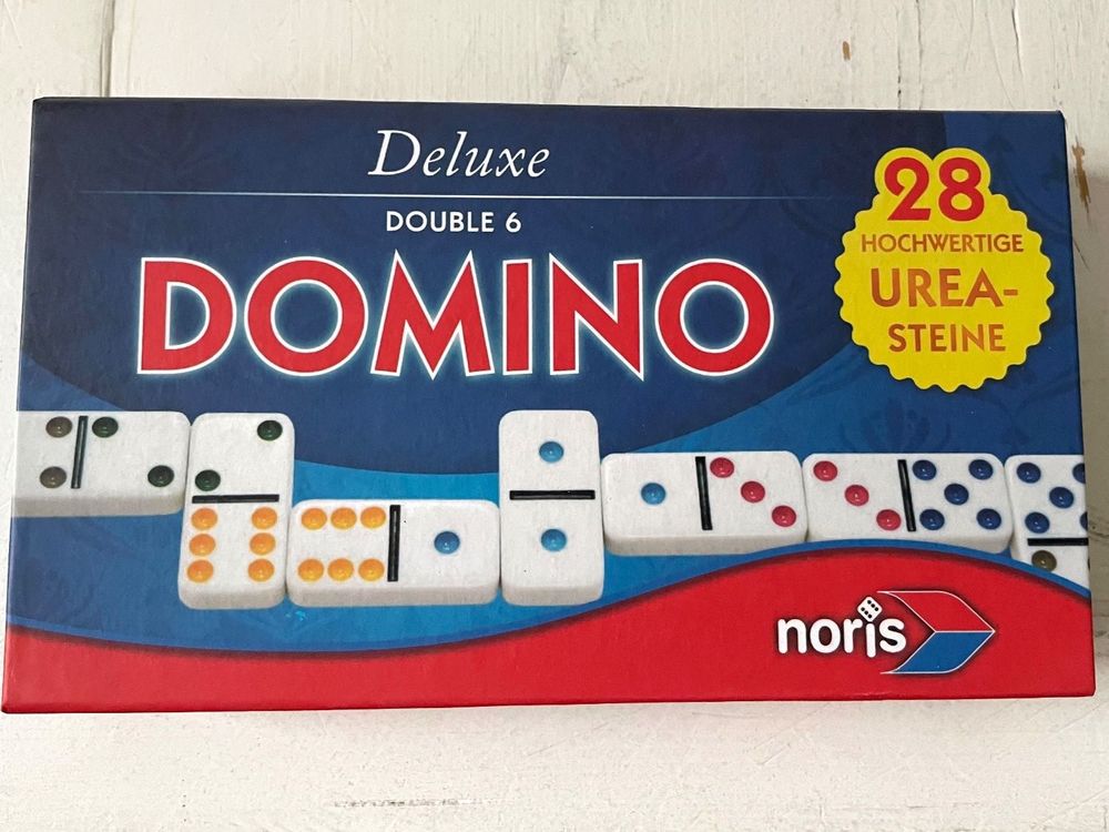 Noris Deluxe double 6 Domino / jeu / Spiel / en pierre (Neu (gemäss ...
