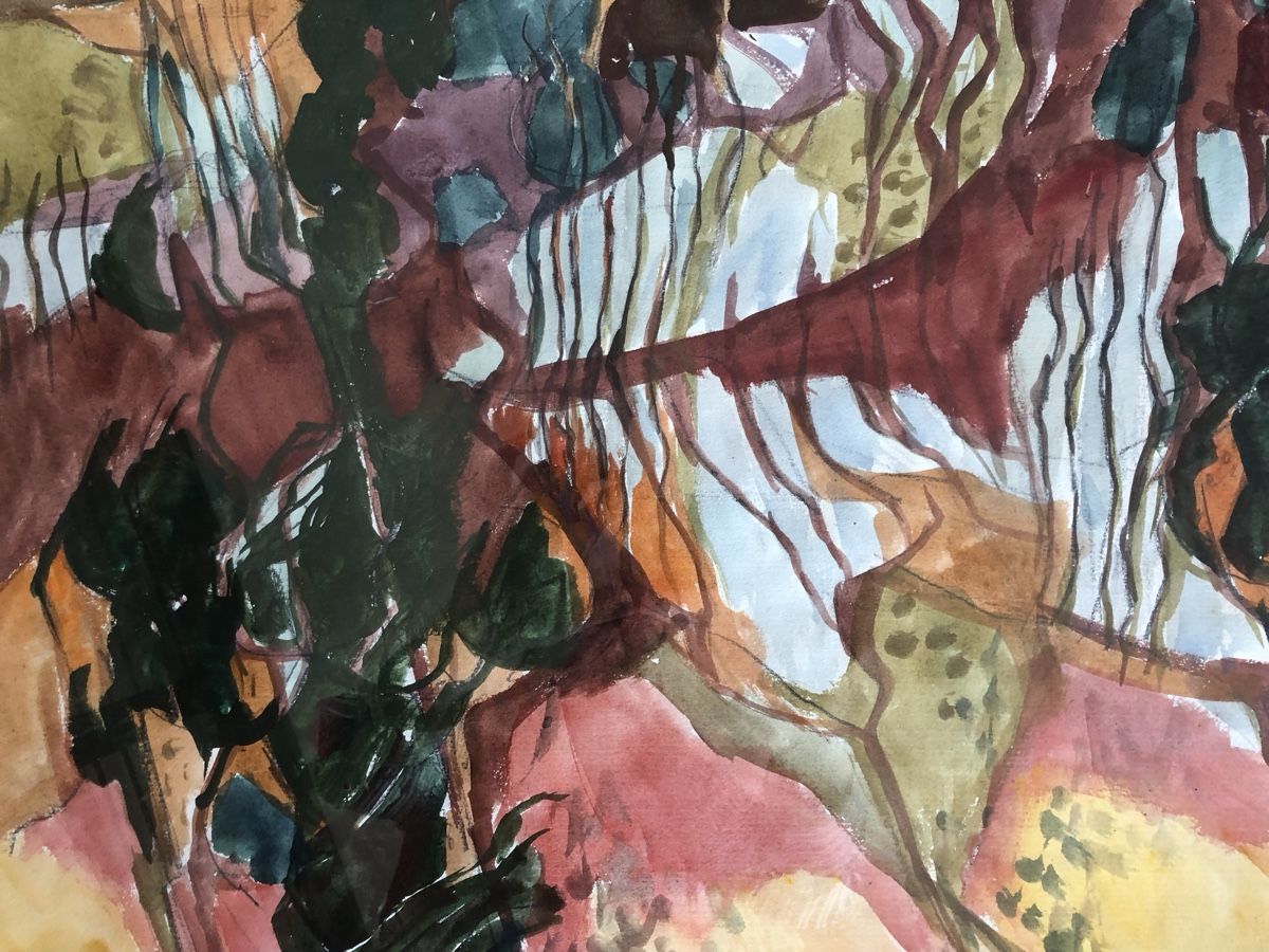 Walter Simon, Aquarell, „Fels und Erde“, 1971 (Gebraucht) in Bern für ...