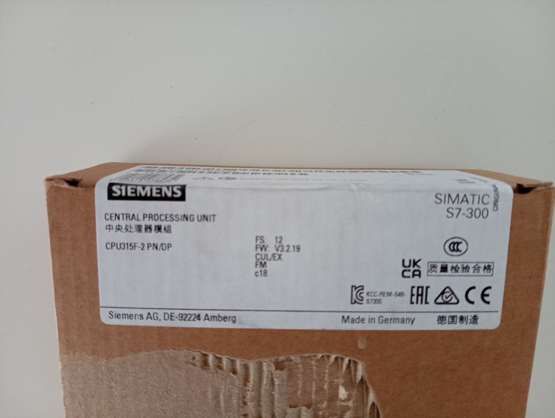 SIEMENS SIMATIC S7-300 CPU315F-2 PN/DP / 6ES7315-2FJ14-0AB0 (Neu und ...