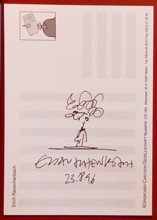 Erich Rauschenbach Cartoonist Autogramm Foto 10x15cm (Gebraucht) in ...