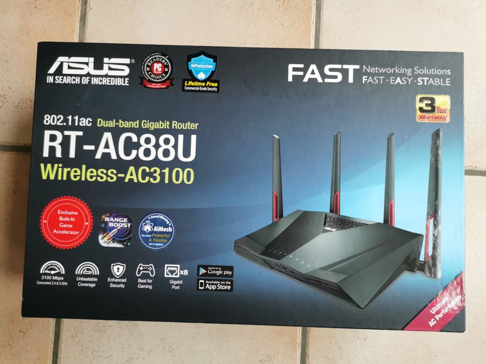 Asus Wireless AC3100 Dual-band Gigabit Router RT-AC88U (Gebraucht) in ...