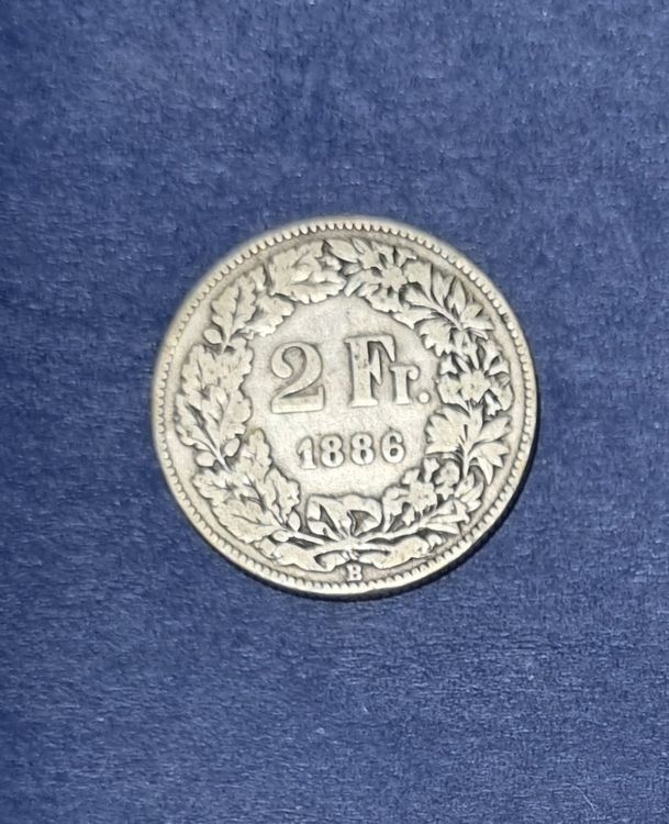 2 Franken Silber Münze Jahrgang 1886 (Gebraucht) in Oberentfelden für CHF 20 – mit Lieferung auf ...