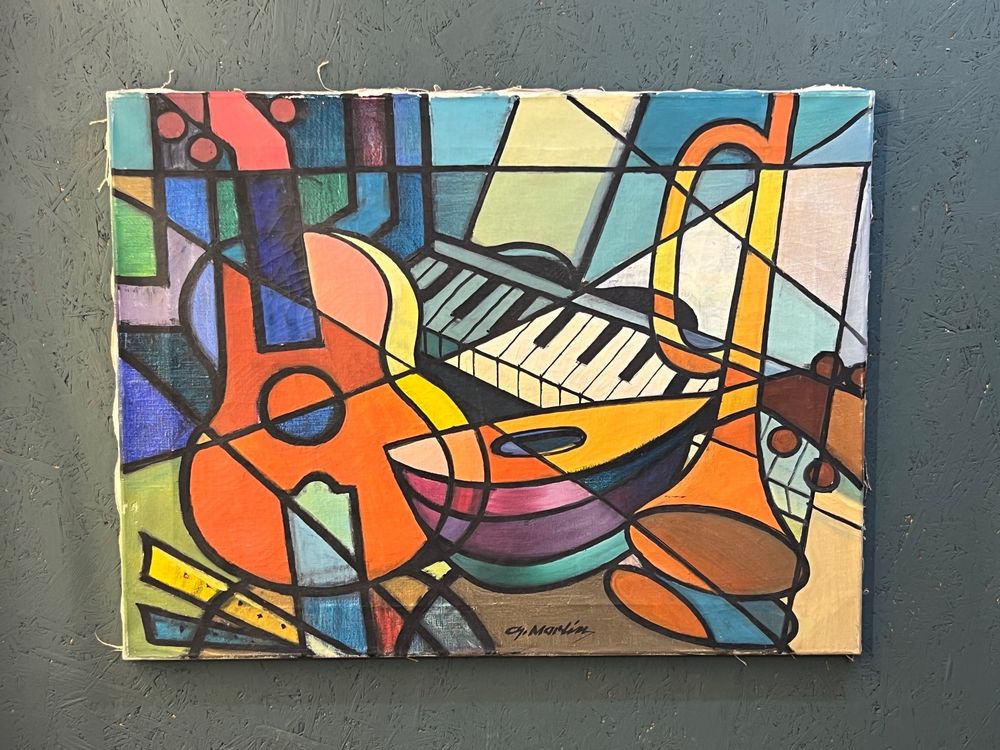 Vintage Abstrakte Kunst-Gemälde Signiert von Ch.Martin | Kaufen auf Ricardo