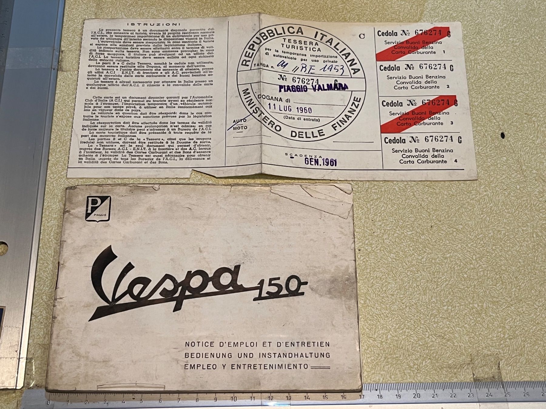 buch, heft, vespa 150, inkl export ? zollpapiere 1960-61 (Gebraucht) in ...