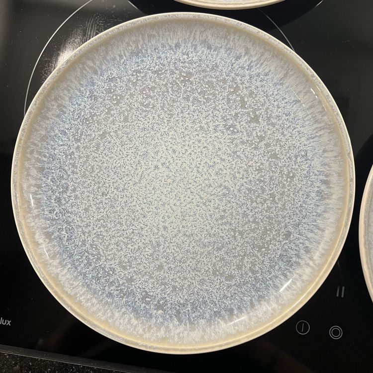 4 Speiseteller weiss blau Keramik Teller Set (Gebraucht) in Zürich für ...