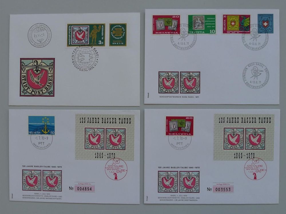 1970-1974: Basler Taube Spezial-Briefe mit Vignetten | Kaufen auf Ricardo