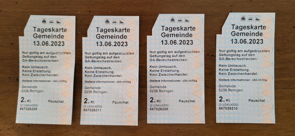 Tageskarten SBB cartes journalières CFF 13.6.23 (Gebraucht) in Biel ...