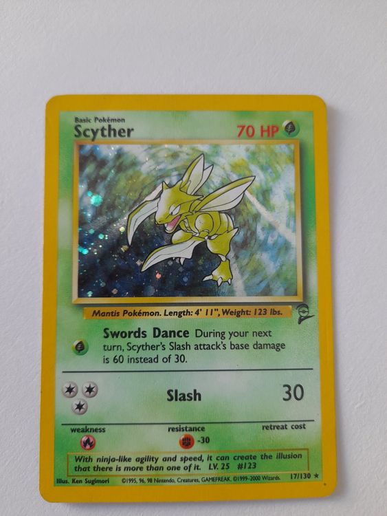 Pokemon karte Scyther Sichlor Base Set 2 Holo Rare | Kaufen auf Ricardo