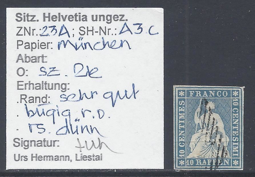 1854 : Strubel Nr. 23A mit Befund (Gebraucht) in Gümligen für CHF 15 – mit Lieferung auf Ricardo ...