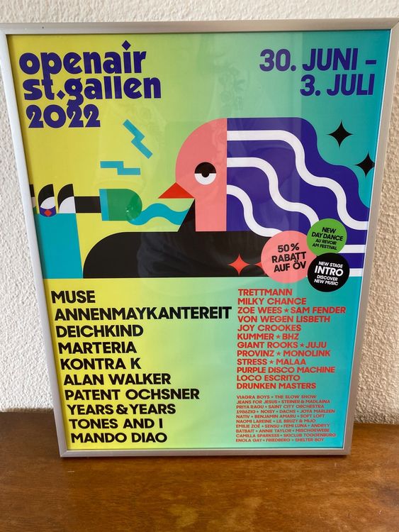 Poster Openair St. Gallen 2022 gerahmt | Kaufen auf Ricardo