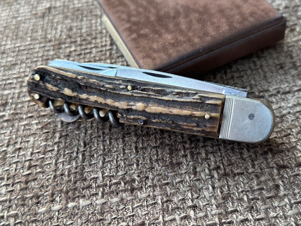 Grosses uraltes Jagdmesser GUSTAV BRANNER Hirschhorn RARITÄT (Gebraucht ...