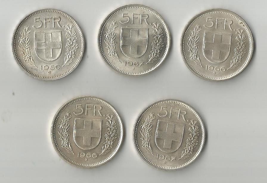 ** SILBER- LOT::: 5 x 5.- SILBER ** (Gebraucht) in Heimenschwand für ...