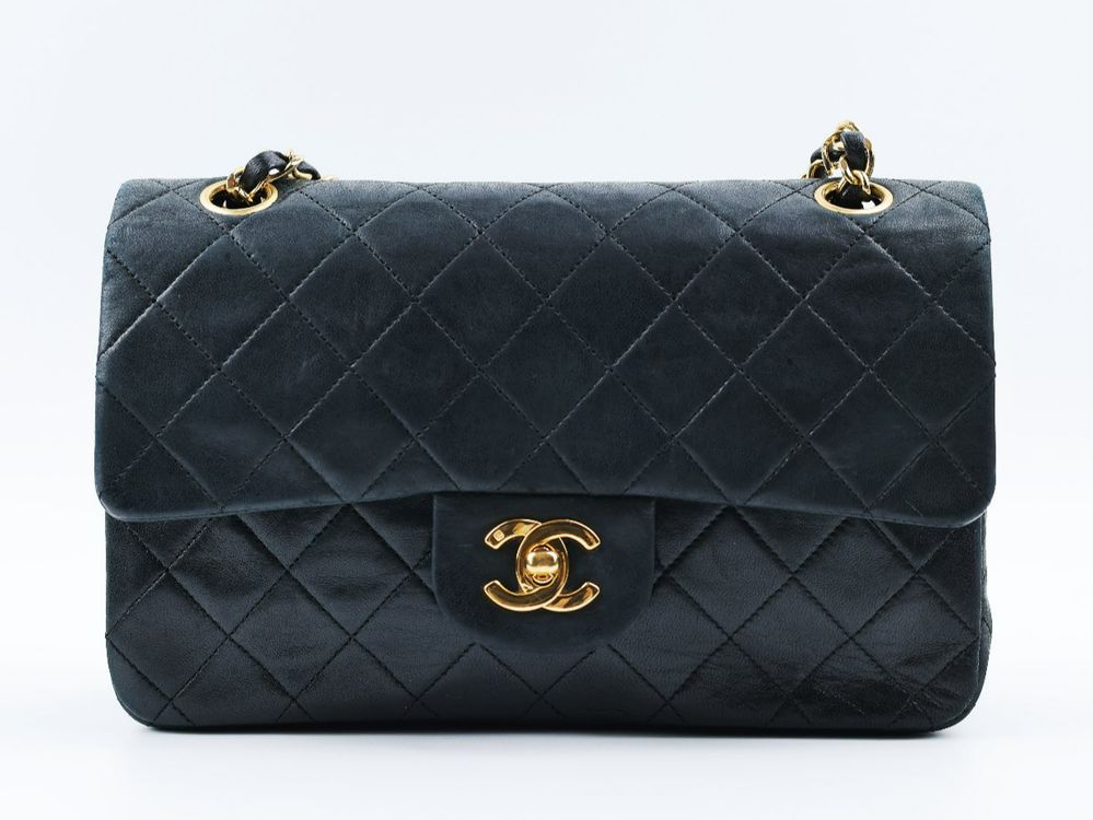 Schwarze Vintage Chanel Classic Double Flap (No. 952) (Gebraucht) in ...