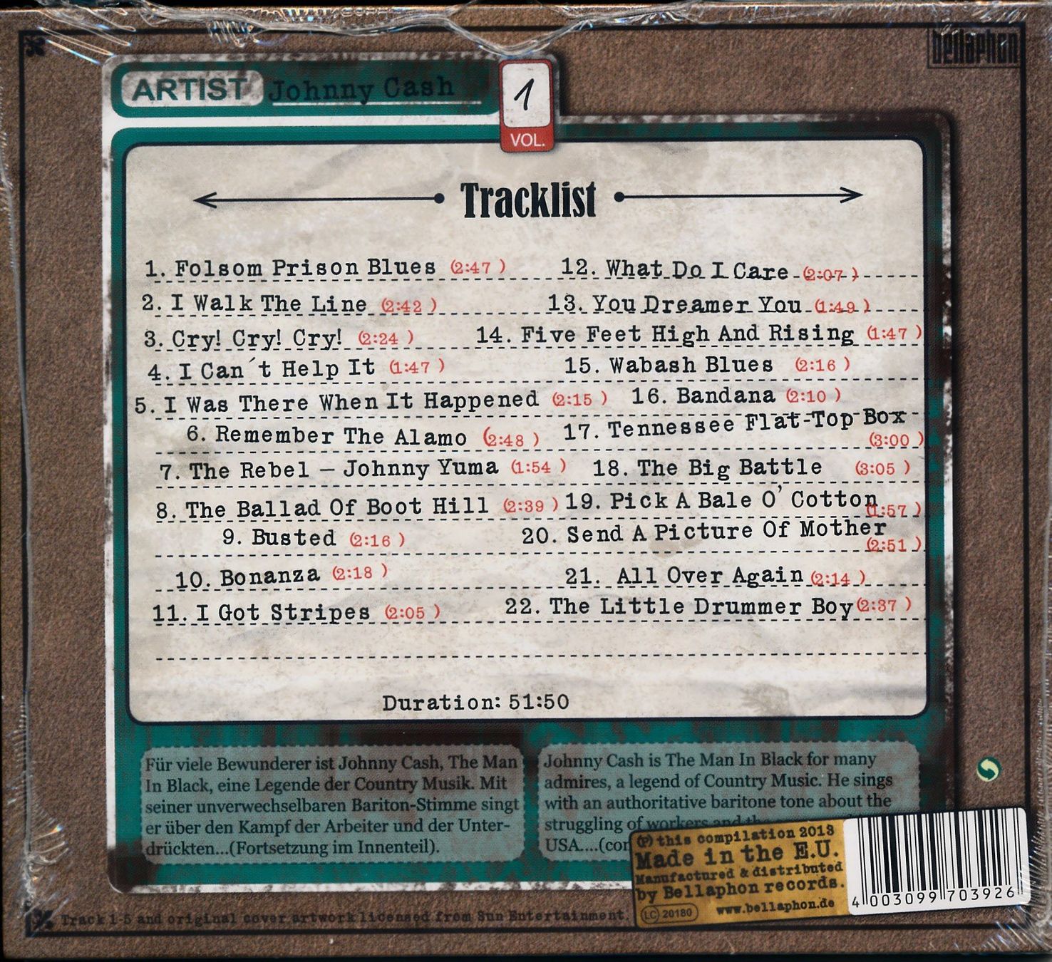 JOHNNY CASH - GOLDEN MASTERWORKS (CD Fabrikneu) (Neu und ...