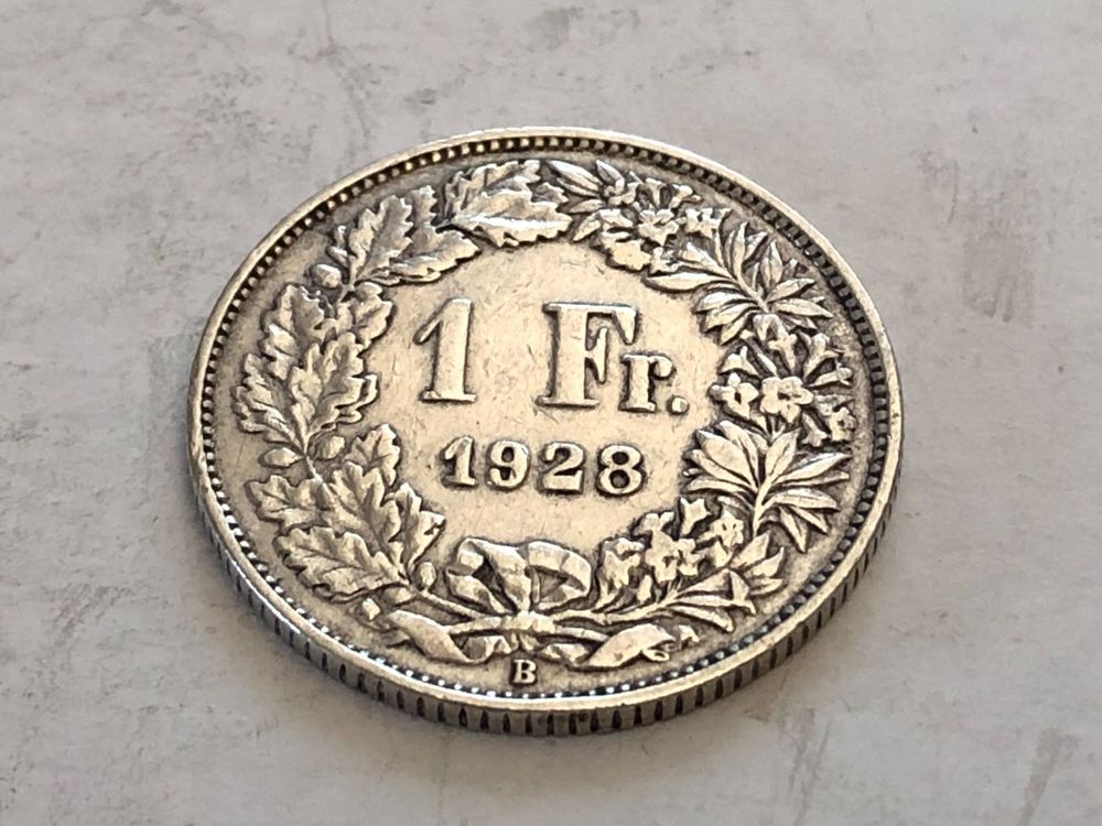 Schweiz 1 Franken 1928 Silber Rar (Gebraucht) in Flumenthal für CHF 6 – mit Lieferung auf ...