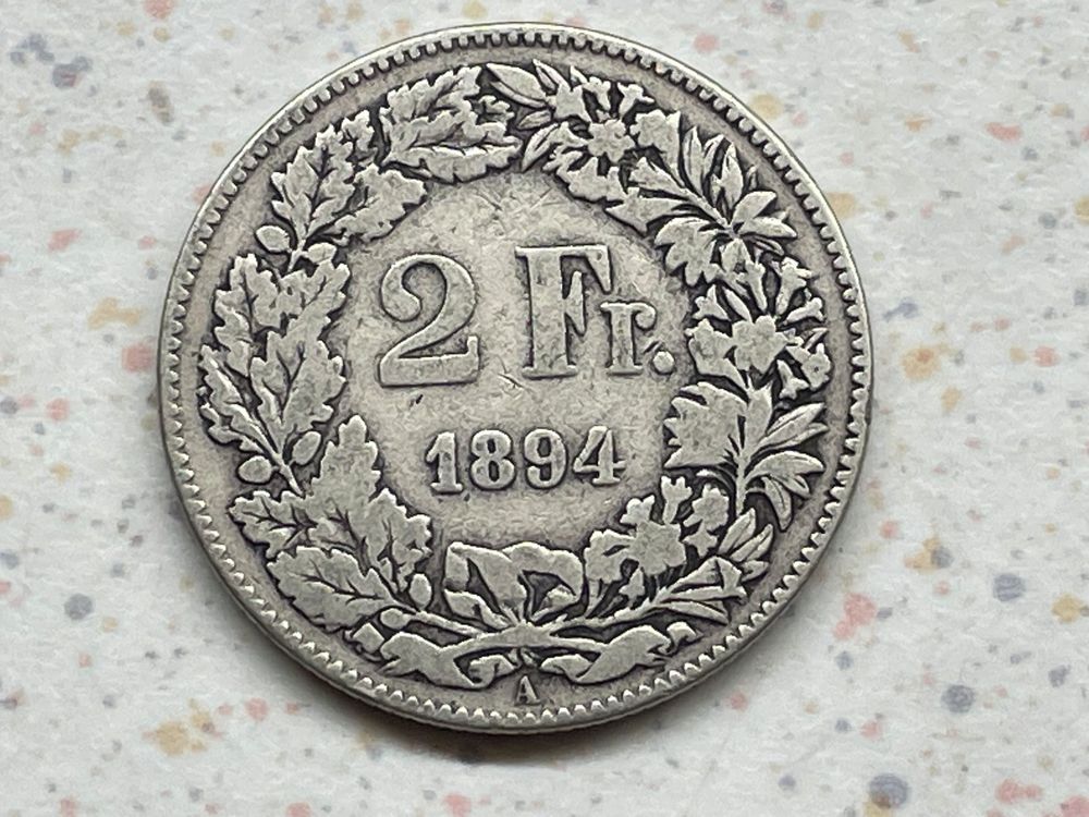 1894 2 Franken uralter Jahrgang !!!! Silber !!!!! (Gebraucht) in Winterthur für CHF 7 – mit ...